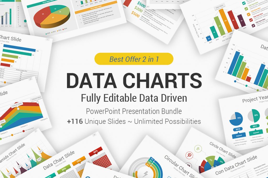 Fully Editable Data Charts PowerPoint Template - YekPix